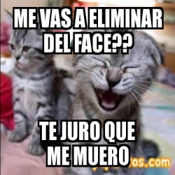 Meme Personalizado - Me vas a eliminar del face?? te juro que me muero ...