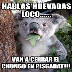 Meme Personalizado - hablas huevadas loco...... van a cerrar el chongo ...
