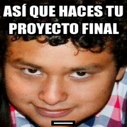 Meme Personalizado - asÃ­ que haces TU PROYECTO FINAL _ - 1879518