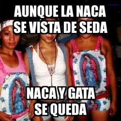 Meme Personalizado - aunque la naca se vista de seda naca y gata se ...