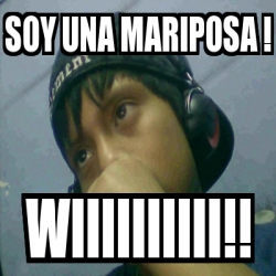 Meme Personalizado - Soy una mariposa ! Wiiiiiiiiii!! - 1917081