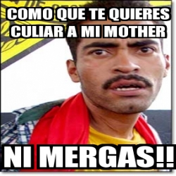 Meme Personalizado - como que te quieres culiar a mi mother ni mergas ...