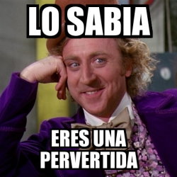 Meme Willy Wonka - lo sabia eres una pervertida - 11471624