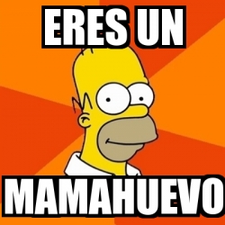 Meme Homer - ERES UN MAMAHUEVO - 13613067