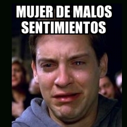 Meme crying peter parker - Mujer DE MALOS SENTIMIENTOS - 13841565