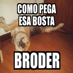 Meme Personalizado - como pega esa bosta broder - 14825991