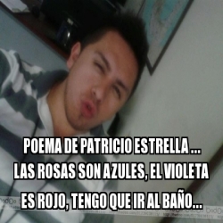 Meme Personalizado - POEMA DE PATRICIO ESTRELLA ... LAS ROSAS SON ...
