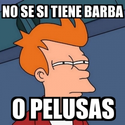 Meme Futurama Fry - No se si tiene barba o pelusas - 15023438