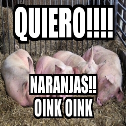 Meme Personalizado - Quiero!!!! Naranjas!! Oink oink - 15234696