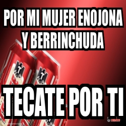 Meme Personalizado - POR MI MUJER ENOJONA Y BERRINCHUDA TECATE POR TI ...
