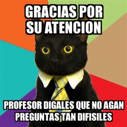 Meme Business Cat - gracias por su atencion profesor digales que no ...