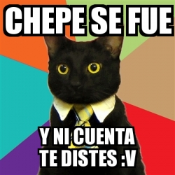 Meme Business Cat - Chepe se fue y ni cuenta te distes :v - 16819287