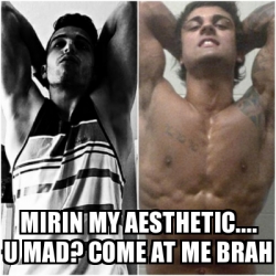 Meme Personalizado - mirin my aesthetic.... U mad? Come At me brah - 16099304