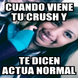 Meme Personalizado - Cuando viene tu crush y Te dicen actua normal ...