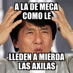 Meme Jackie Chan - a la de meca como le lleden a mierda las axilas ...