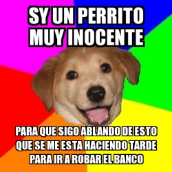Meme Advice Dog - sy un perrito muy inocente para que sigo ablando de ...