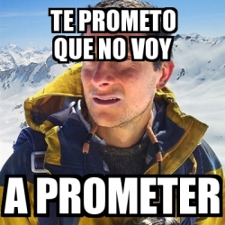 Meme Bear Grylls - te prometo que no voy a prometer - 18416582