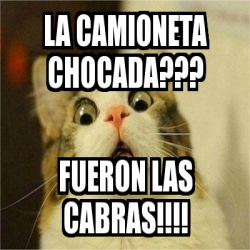 Meme Personalizado - La camioneta chocada??? Fueron las cabras ...