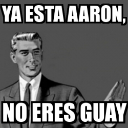 Meme Correction Guy - YA ESTA AARON, NO ERES GUAY - 18605395