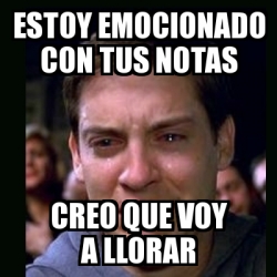 Meme crying peter parker - ESTOY EMOCIONADO CON TUS NOTAS CREO QUE VOY ...