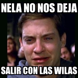 Meme crying peter parker - Nela no nos deja Salir con las wilas - 19123527