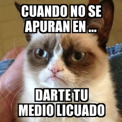 Meme Grumpy Cat - Cuando no se apuran en ... Darte tu medio licuado ...