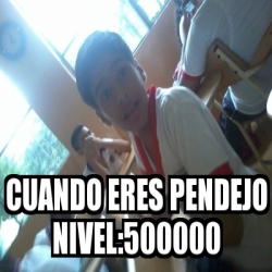 Meme Personalizado - cuando eres pendejo nivel:500000 - 19648814
