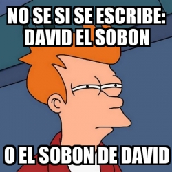 Meme Futurama Fry - No se si se escribe: David el sobon O el Sobon de ...