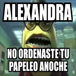 Meme Personalizado - ALEXANDRA NO ORDENASTE TU PAPELEO ANOCHE - 19864799