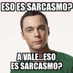 Meme Sheldon Cooper - eso es sarcasmo? a vale...eso es sarcasmo? - 19924339