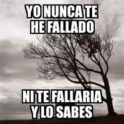 Meme Personalizado - Yo nunca te he fallado Ni te fallaria y lo sabes ...