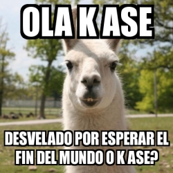 Meme Personalizado - ola k ase DESVELADO por esperar el fin del mundo o ...