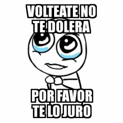 Meme Por favor - volteate no te dolera por favor te lo juro - 2178080