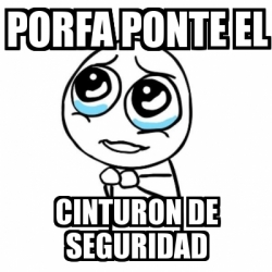 Meme Por favor - porfa ponte el cinturon de seguridad - 2493535