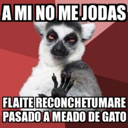 Meme Chill Out Lemur - a mi no me jodas flaite reconchetumare pasado a ...