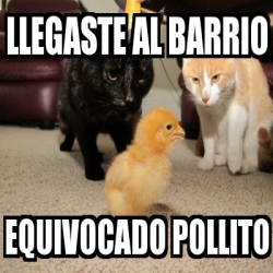 Meme Personalizado - llegaste al barrio equivocado pollito - 2061284