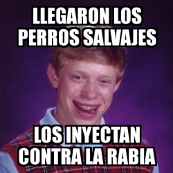 Meme Bad Luck Brian - llegaron los perros salvajes los inyectan contra ...