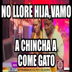 Meme Personalizado - no llore hija,VAMO a chincha a come gato - 2779880