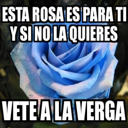 Meme Personalizado - esta rosa es para ti y si no la quieres vete a la ...