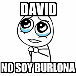 Meme Por favor - david no soy burlona - 2962942