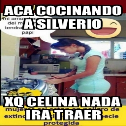Meme Personalizado - Aca cocinando a silverio xq celina nada ira traer ...