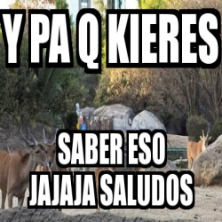 Meme Personalizado - Y pa q kieres Saber eso jajaja saludos - 20280627