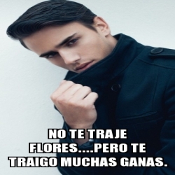 Meme Personalizado - no te traje flores....pero te traigo muchas ganas ...