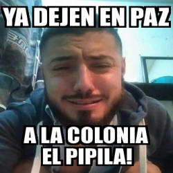 Meme Personalizado - YA DEJEN EN PAZ A LA COLONIA EL PIPILA! - 20464656