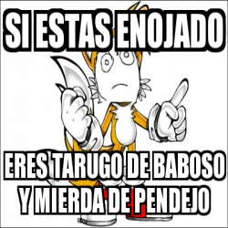Meme Personalizado - si estas enojado eres tarugo de baboso y mierda de ...