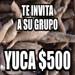 Meme Personalizado - te invita a su grupo Yuca $500 - 20730669