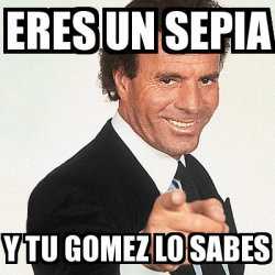 Meme Julio Iglesias - ERES UN SEPIA Y TU GOMEZ LO SABES - 20773152