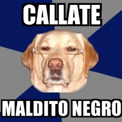 Meme Perro Racista - callate maldito negro - 20949296