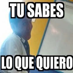 Meme Personalizado - Tu sabes Lo que quiero - 21492316