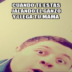 Meme Personalizado - Cuando te estas jalando el ganzo y llega tu mama ...